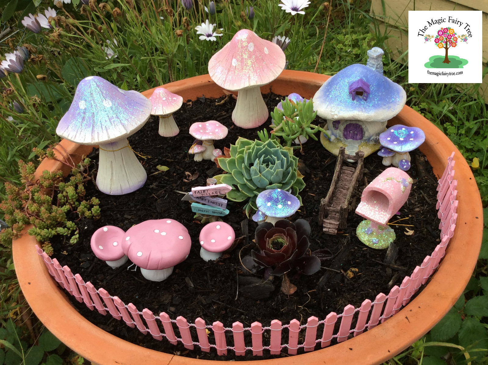 Miniature sparkly fairy mail box glitter mailbox letter fairies garden ...