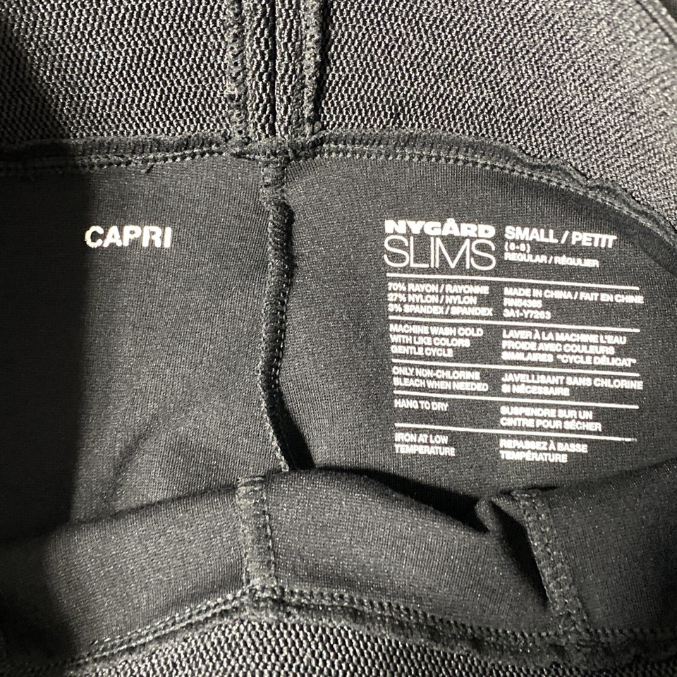 Nygard Slims Ponte Slimming Capri Pants Compression Waistband Black ...