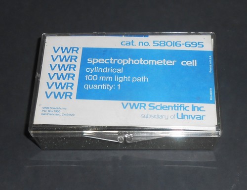 VWR Spectrophotometer Cylinder Cell Quartz Cylindrical 100MM 58016-695 ...