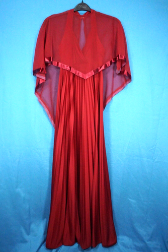 VTG Maroon Red PARTY PROM DRESS Accordion Pleats OPTIONAL SHEER TOPPER ...