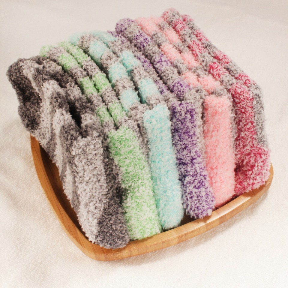 Chirpy Socks - Women's Soft Fuzzy Warm Cozy Striped Fuzzy Socks | eBay