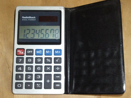 Vintage 1996 TANDY RADIO SHACK DUAL POWER Large Display CALCULATOR EC ...