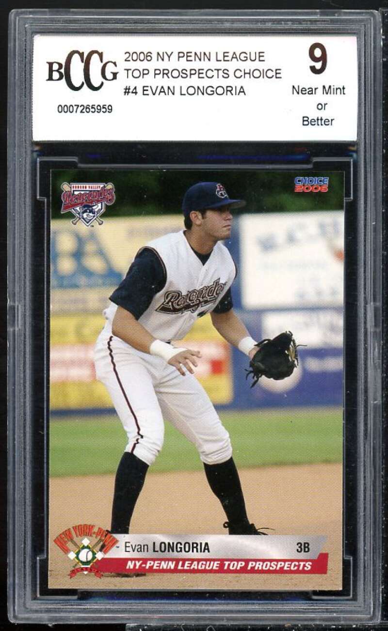 Evan Longoria Rookie Card 2006 NY Penn League Top Prospects Choice #4 ...