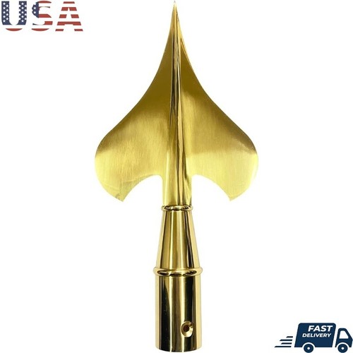 Gold Brass Army Spear Flag Pole Topper Indoor Parade Finial 1 Inch ...