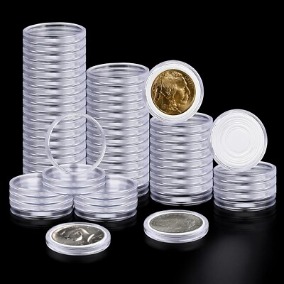 63 PCS Plastic Case Silver Dollar Coin Holder, Coin Protectors with ...