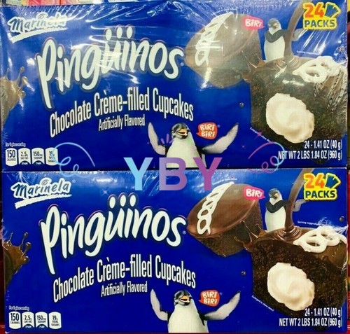 2 Packs Marinela Pinguinos Chocolate Creme-filled Cupcakes 24 CT 41.86 ...