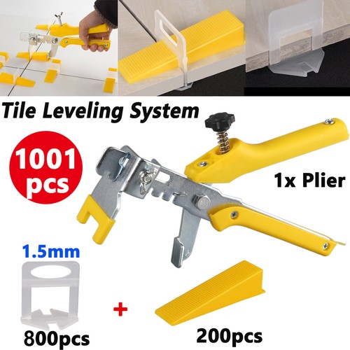 Tile Leveling System 1001PCS 1.5mm Clips Plier Tiling Spacer Tool Kit ...