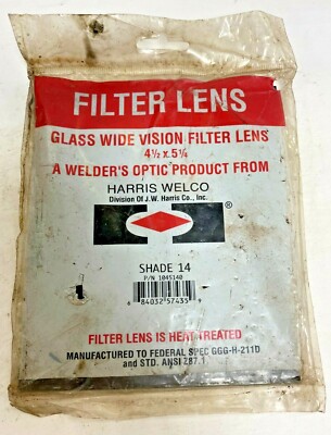 GLASS WIDE VISION FILTER LENS, 4 1/2" X 5 1/4", SHADE 14 | eBay