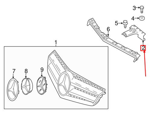 NEW MB C W204 AMG FRONT RADIATOR GRILLE SUPPORT PLATE A2048850336 | eBay