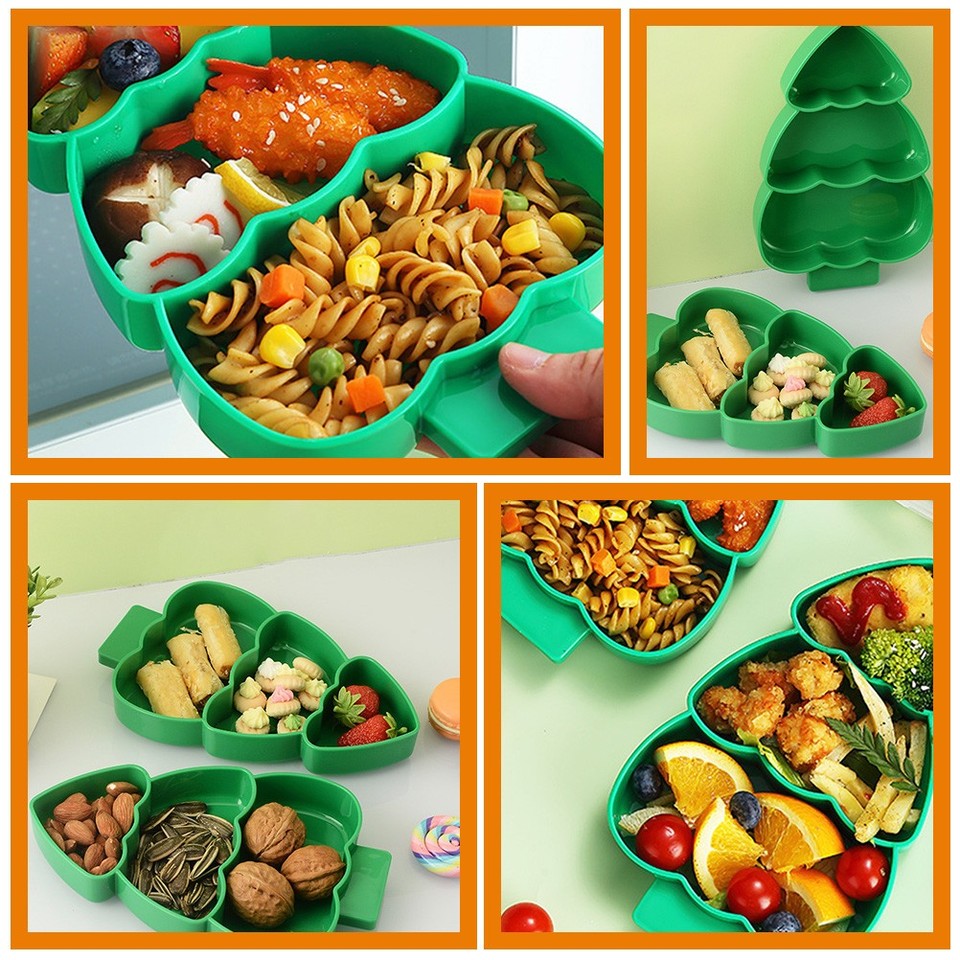 Reusable Plastic Snack Tray Christmas Tree Candy Tray Multi-function ...