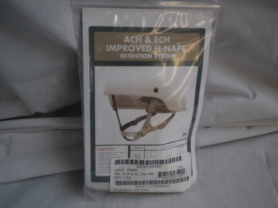 ACH & ECH IMPROVED H-NAPE RETENTION SYSTEM HEAD-LOC CHIN STRAP S/M/L/XL ...