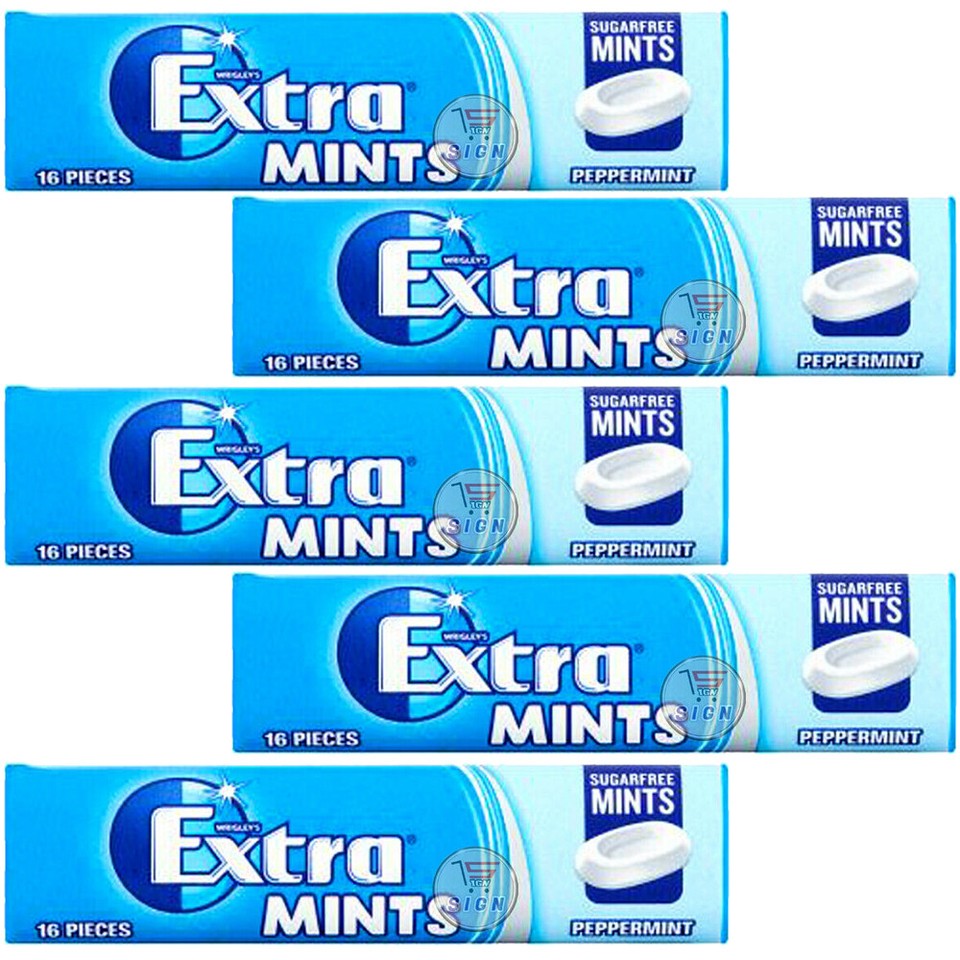 EXTRA MINTS PEPPERMINT SUGAR FREE PACKS x 16 PIECES MINTS TREAT | eBay UK
