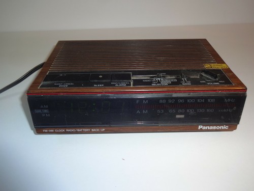 Vintage Panasonic Alarm Clock AM FM Radio RC 6065 Wood Grain Works | eBay