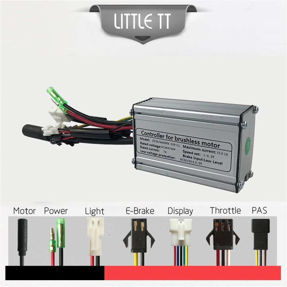 Ebike 36/48V KT-15A 6mos Square Wave Controller For 250W-350W Brushless ...