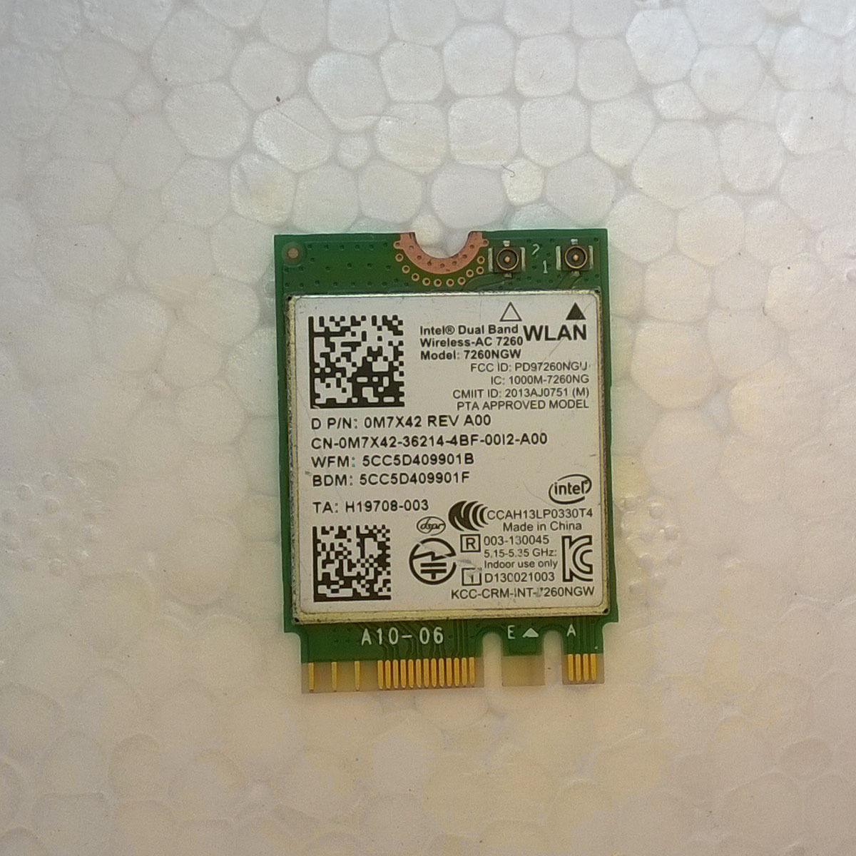 Dell Venue 11 Pro 7130 OEM Wireless WLAN WiFi Card PN 0M7X42 M7x42 for ...