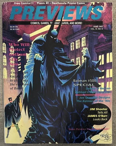 PREVIEWS MAGAZINE JUNE 1993 VOL. #3 NO. 6 W/ SIGNED JIM SHOOTER PLASMA ...