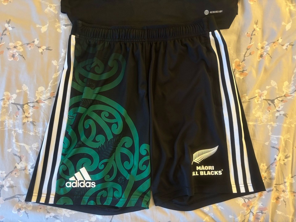 Adidas New Zealand Maori All Blacks Rugby Union Training Vest & Shorts ...