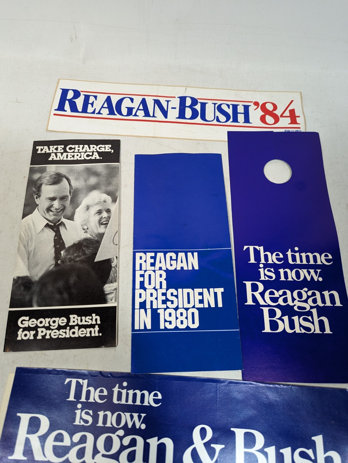 Vtg Ronald Reagan George Bush 80 84 Presidential Campaign Bumper ...