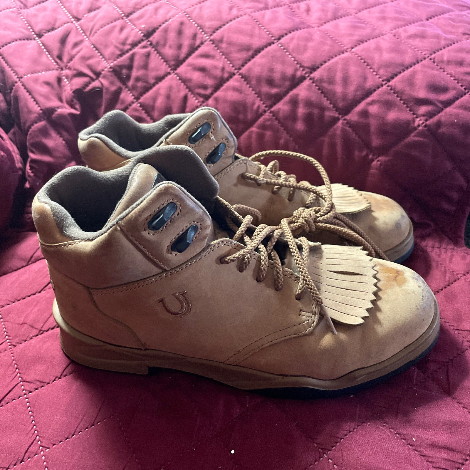 Roper Horseshoes Brown Leather Hiking Work Rugged Lace Up Boot, US ...