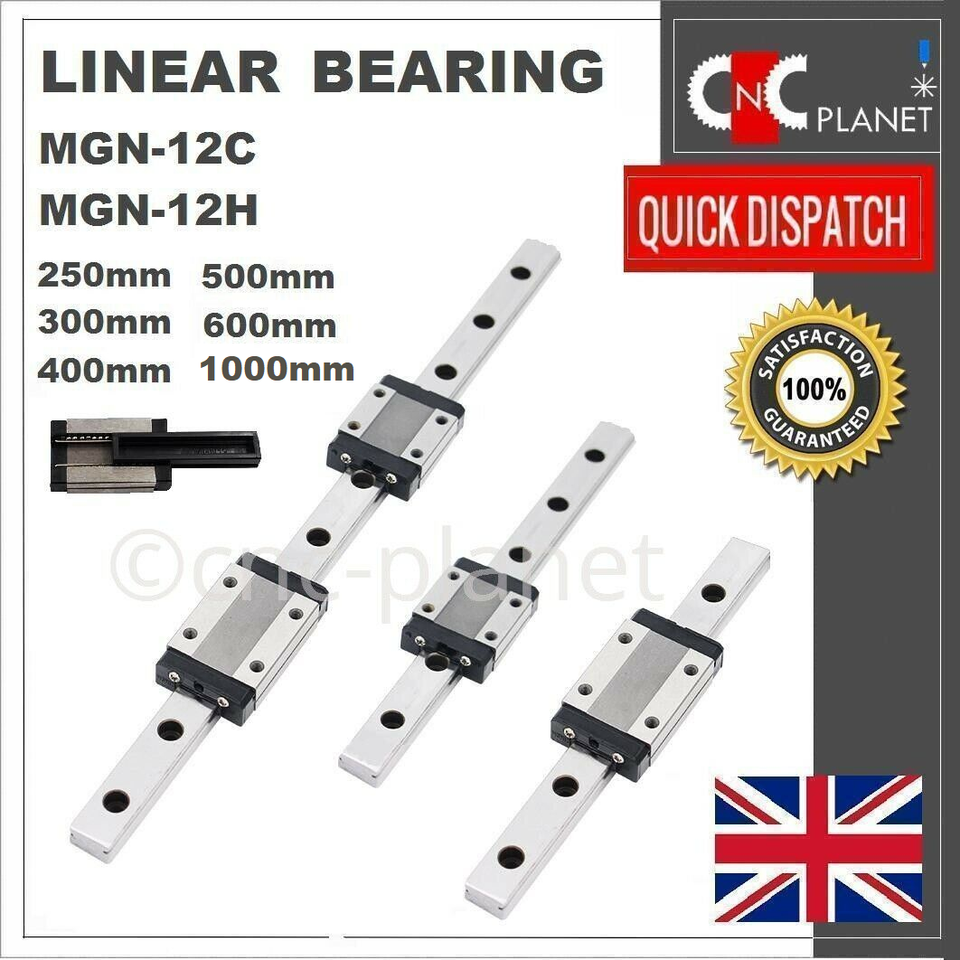 MGN12 LINEAR RAIL MGN 12 BEARING GUIDE SLIDE CARRIAGE BLOCK MGN12C ...