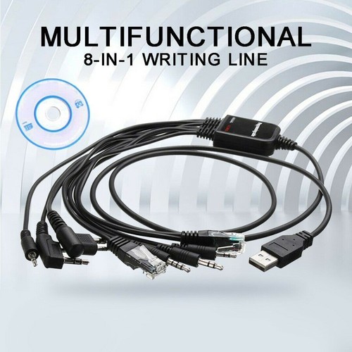 8in1 USB Programming Cable Writing Cord For Motorola ICOM Kenwood ...