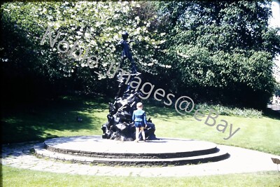 1950 Little Boy Peter Pan Statue Kensington London Red-Border ...