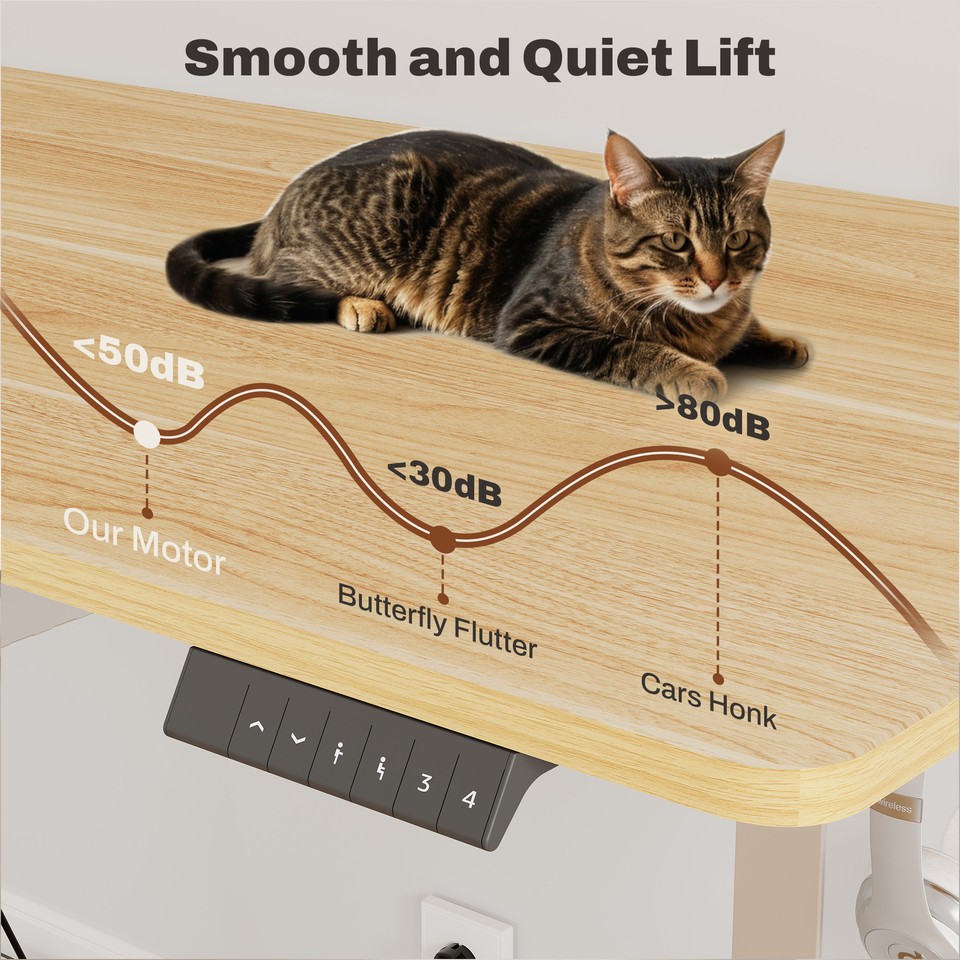 Height Adjustable Standing Desk with Cable Management and Hooks | eBay
