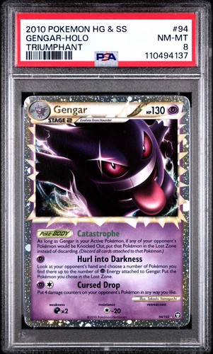 2010 POKEMON TRIUMPHANT GENGAR PRIME #94 ULTRA RARE PSA 8 NM #110494137 ...