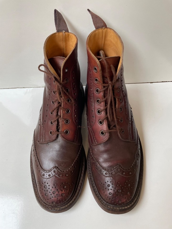 Trickers Stow Wingtip Brown Leather Brogue Boots Men's UK 7.5 USA 8.5 ...