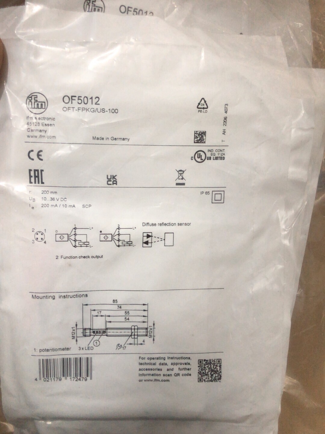 One For IFM New OF5012 Sensors Free Shipping | eBay