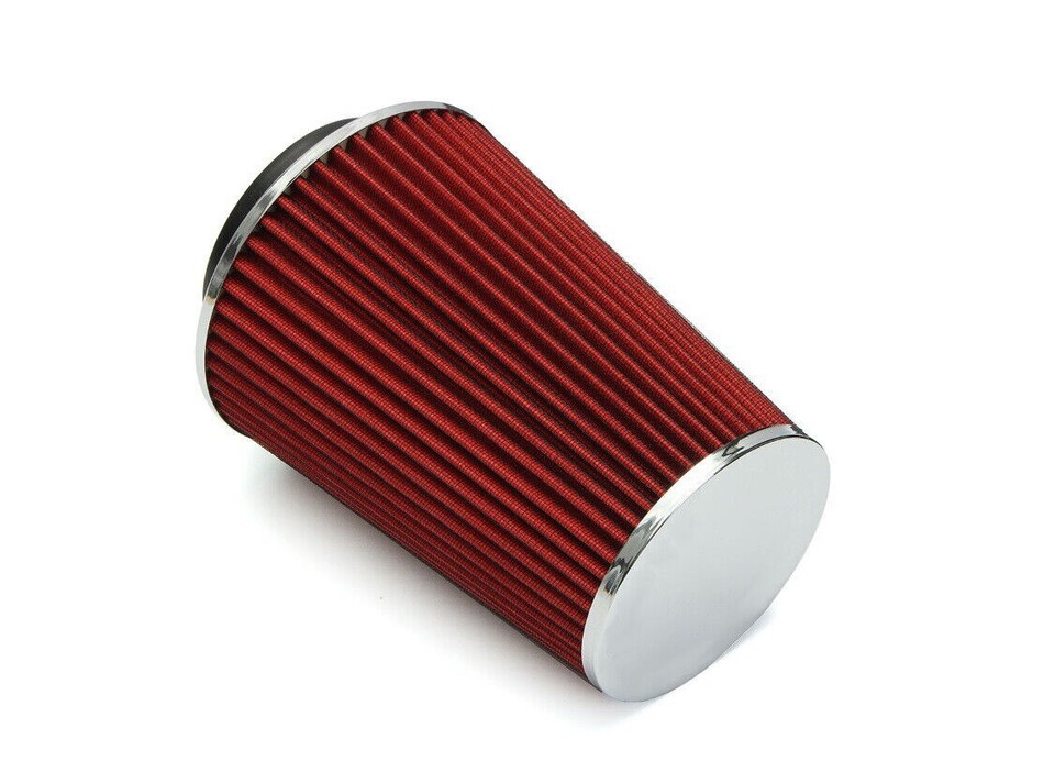 6" Universal Red Car Sport Cone Air Filter Mesh Cone Induction Kit High ...