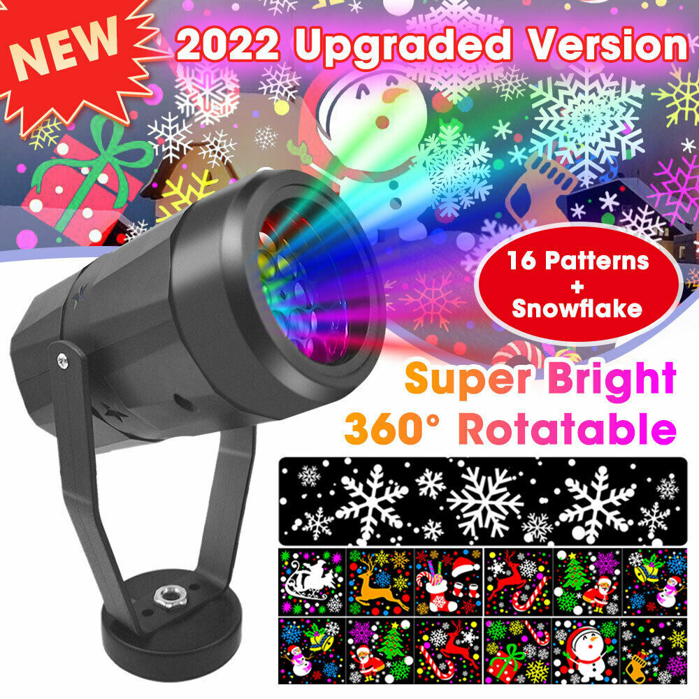 Christmas Projector Lights LED Laser Landscape Move Lamp New Year Gifts ...
