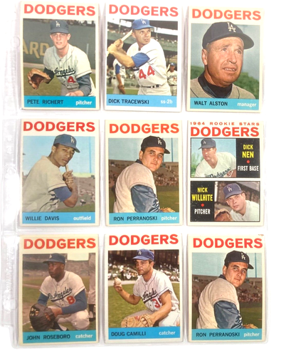 Lot of 9 Topps Baseball cards - Los Angeles Dodgers 1964 | eBay