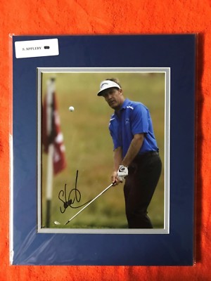 Stuart Appleby, Star Golfer! autographed 8x10 color photo. Matted. COA ...