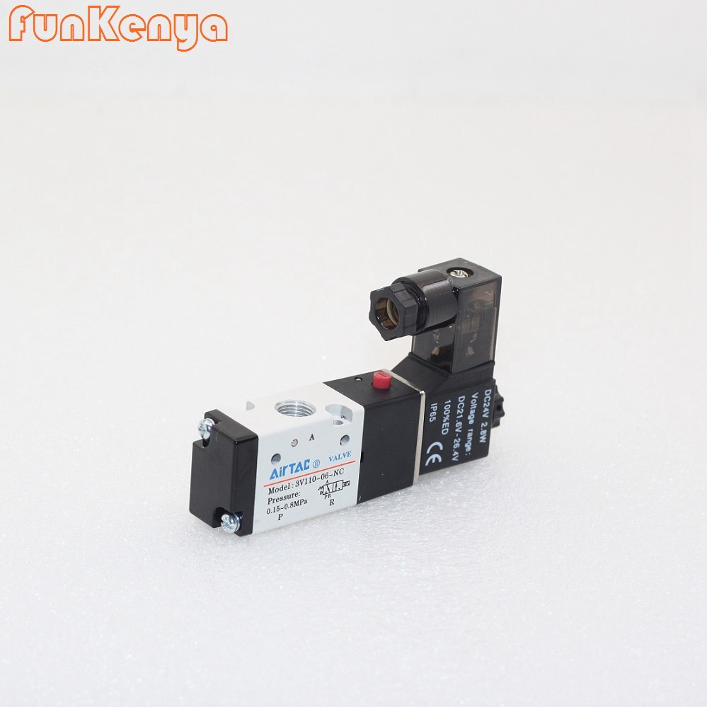 DC24V Solenoid Air Valve 3 Port 2 Position 3/2 way G1/8" 3V110-06NC | eBay