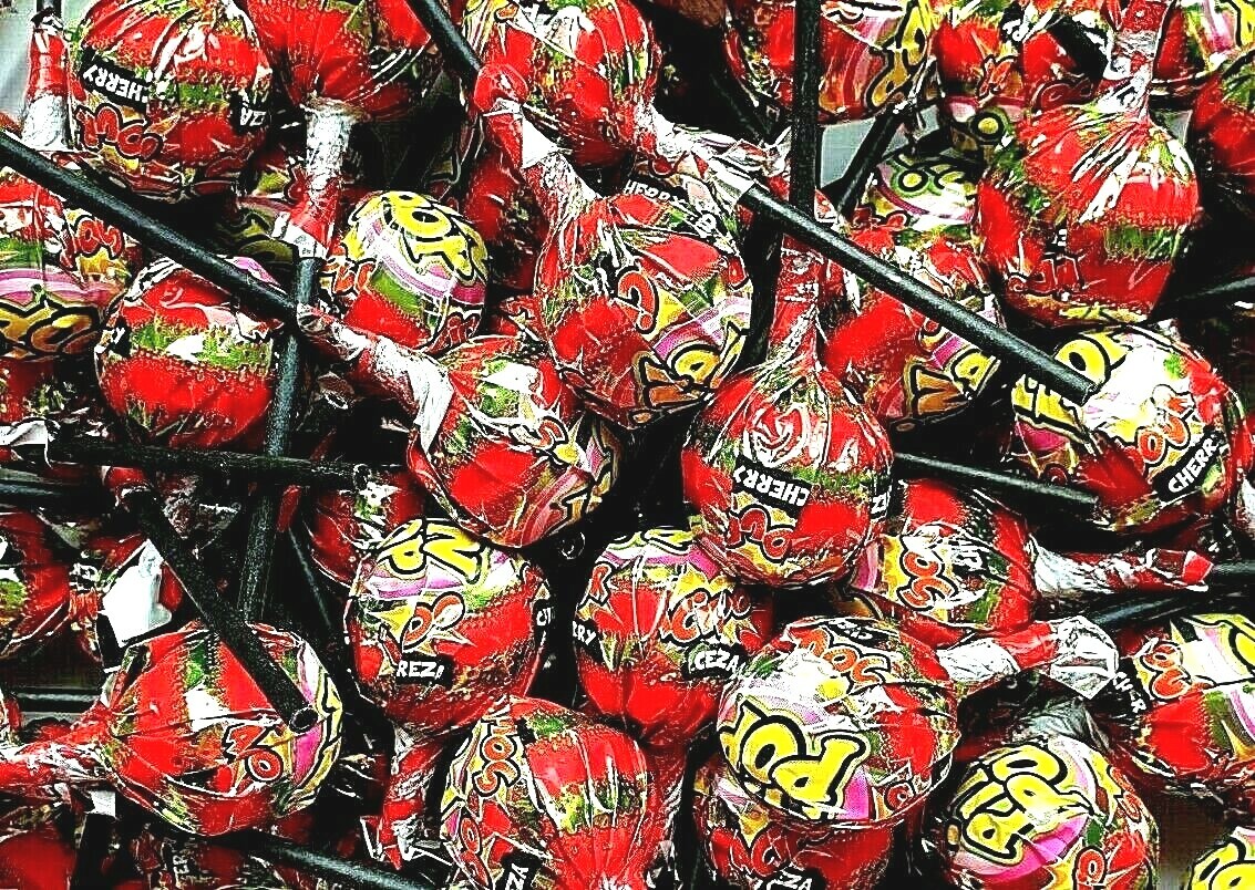 LOLLIPOPS BUBBLEGUM FILLED PIN POP MIX FLAVOURS LOLLYS KIDS PARTY BAGS ...