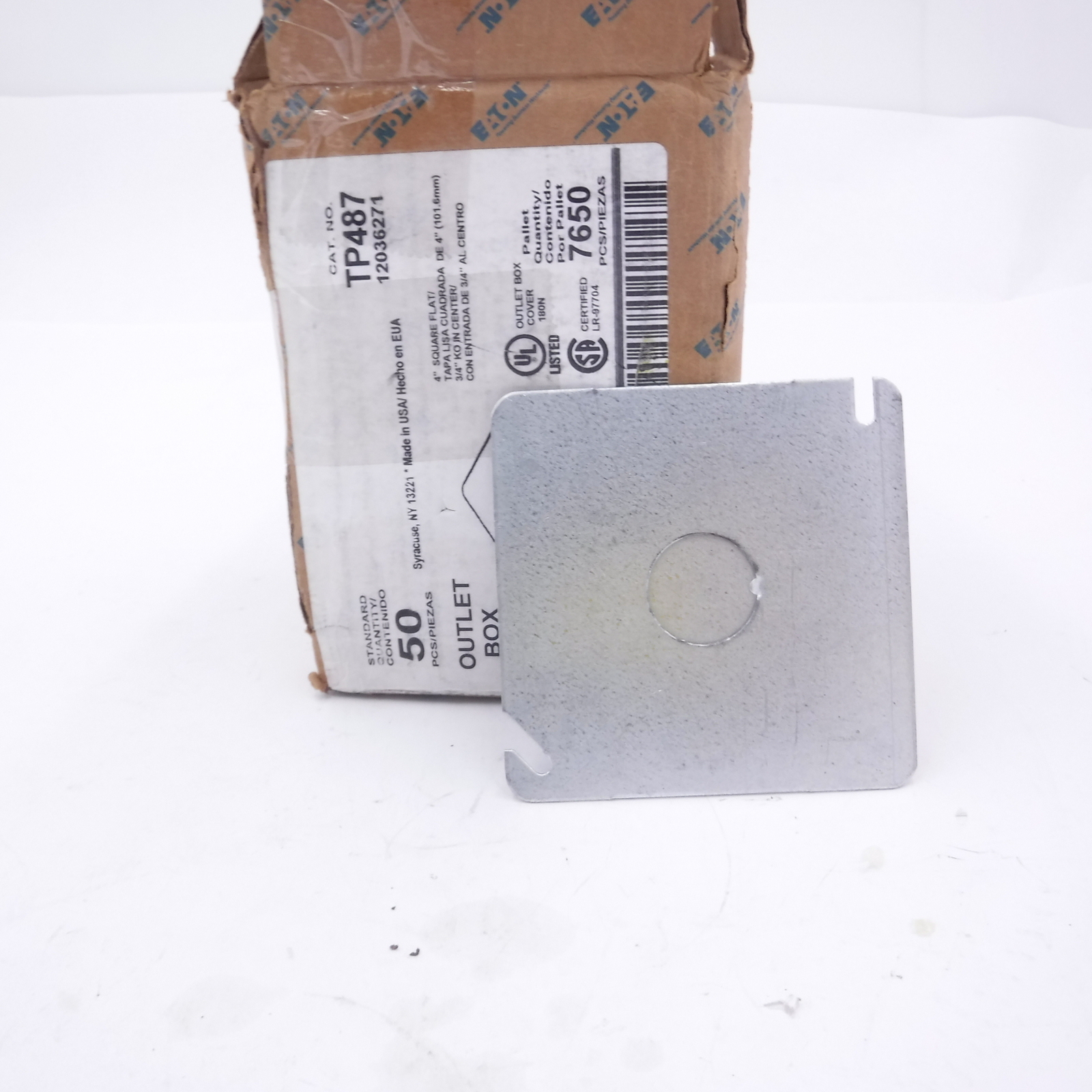 EATON SQUARE BOX COVER PLATE TP487 4" " X 0.06" STEEL for sale online ...