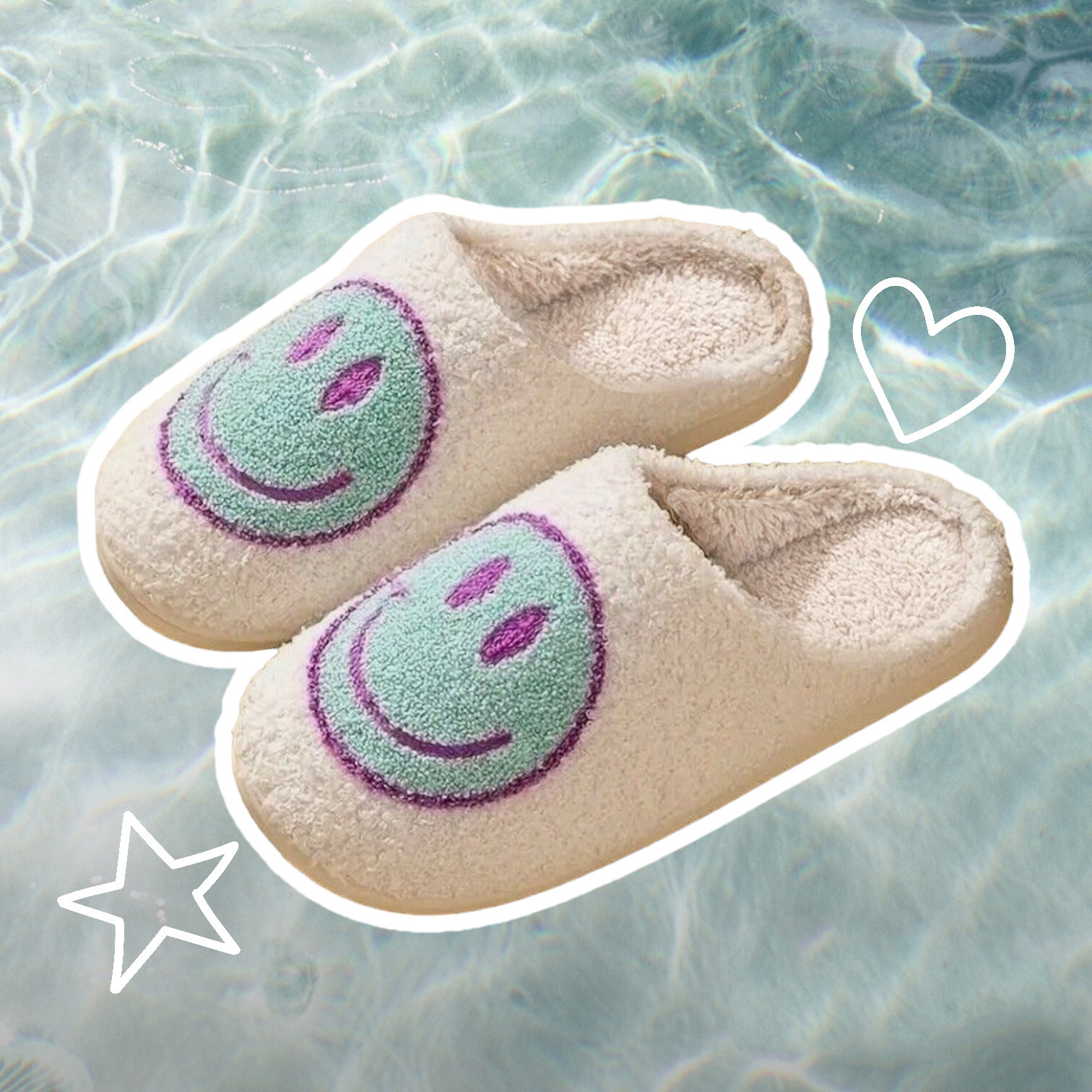 Smiley Face Slippers Happy Face Cozy Comfy Fall Winter _Mint | eBay