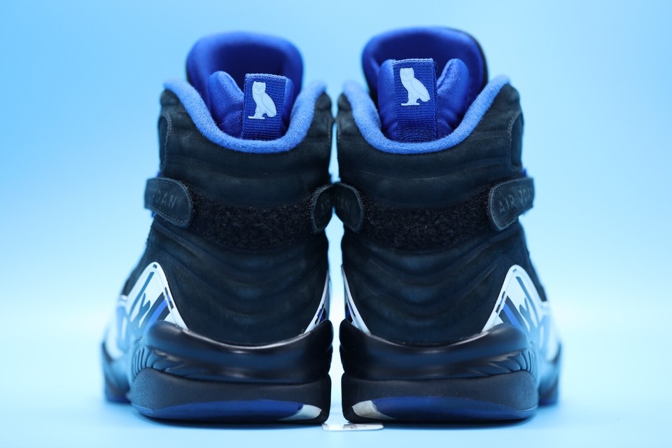 Nike Air Jordan 8 VIII CALIPARI Black Blue DRAKE PROMO size 10 SAMPLE w ...