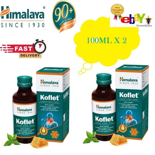 100ML X 2 HIMALAYA KOFLET SYRUP SORE THROAT BAD COUGHS PHLEGM OUT FREE ...