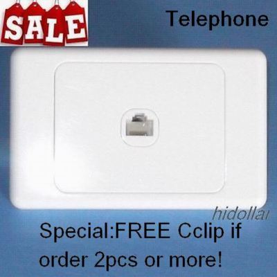 PHONE OUTLET POINT SOCKET WALL PLATE TELEPHONE SOCKET RJ11 CAT3 GLOSS ...