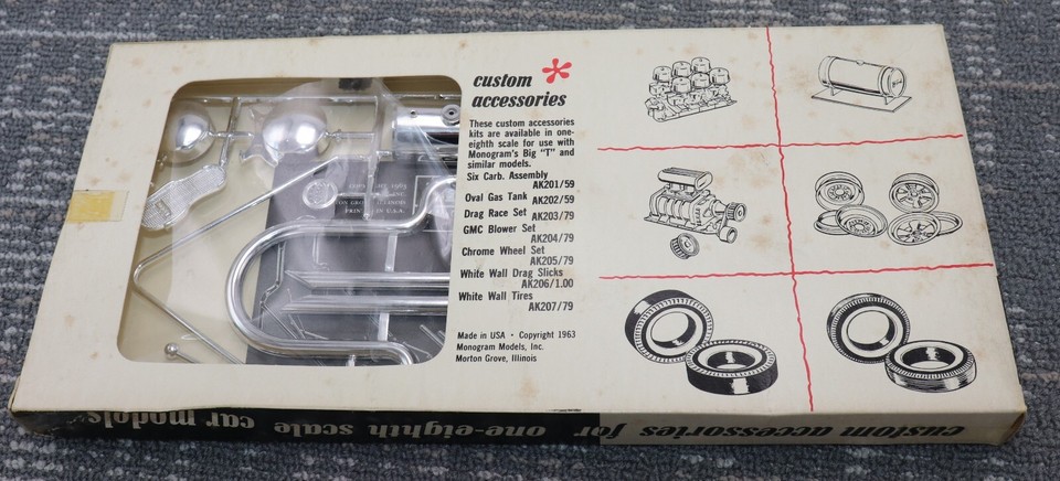 Monogram NOS 1963 Drag Race Set 1:8 Accessory Model Kit AK203-79 Big T ...