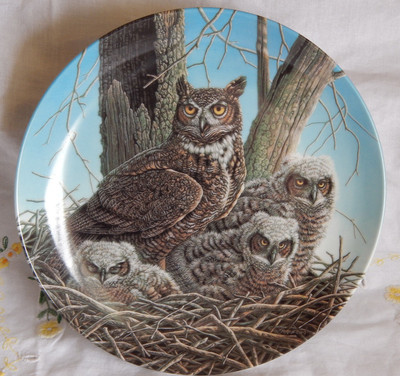 THE GREAT HORNED OWL PLATE THE STATELY OWLS | eBay
