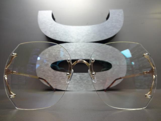 OVERSIZED VINTAGE RETRO Style Clear Lens EYE GLASSES Huge Big Gold ...
