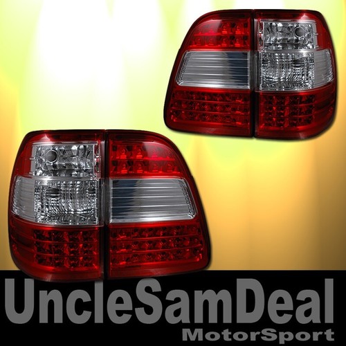 FOR 98-05 TOYOTA LAND CRUISER CLEAR RED LED TAIL LIGHTS TRUNK LIGHT 4 ...