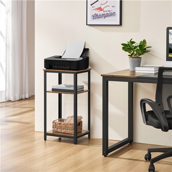 Side Table Bedside Table Rustic Telephone Table with Shelves for Home ...