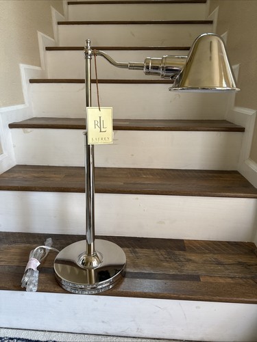 RALPH LAUREN Silver Chrome Table Lamp 24” Tall Adjustable ~New ~ | eBay