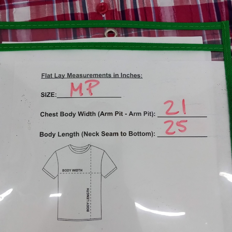 BonWorth Shirt Women Size MP Red Plaid Long Roll Tab Sleeves Collared ...