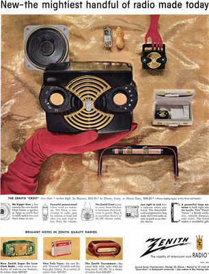 Black Zenith Crest TOURNAMENT De Luxe Clock MIGHTIEST HANDFUL OF RADIO ...