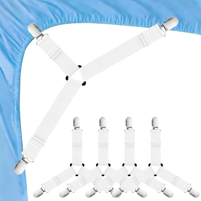 4Bed Sheet Fasteners Adjustable Elastic Suspenders Straps Mattress ...